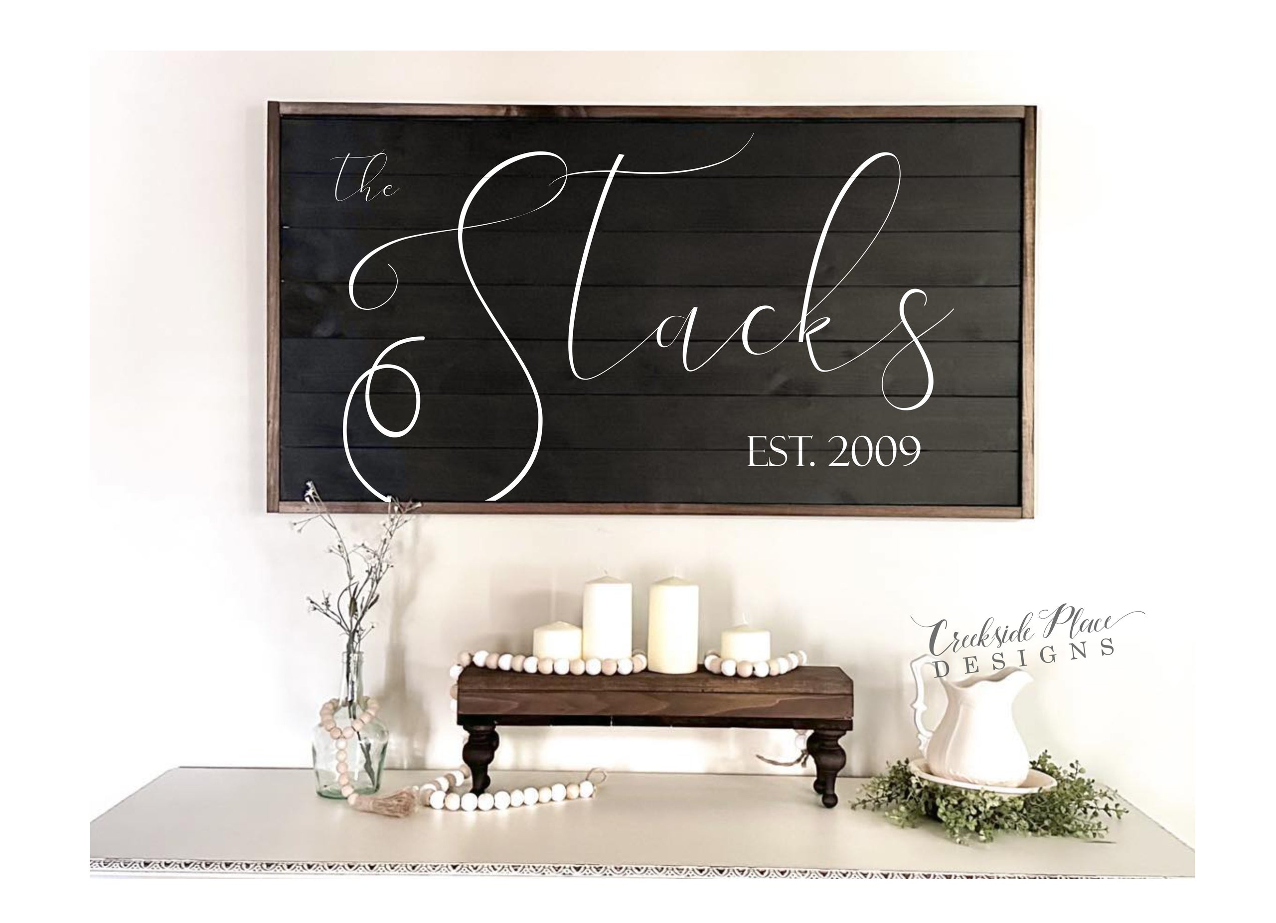 Large Family Name Sign 48x24 | Creekside Place Designs