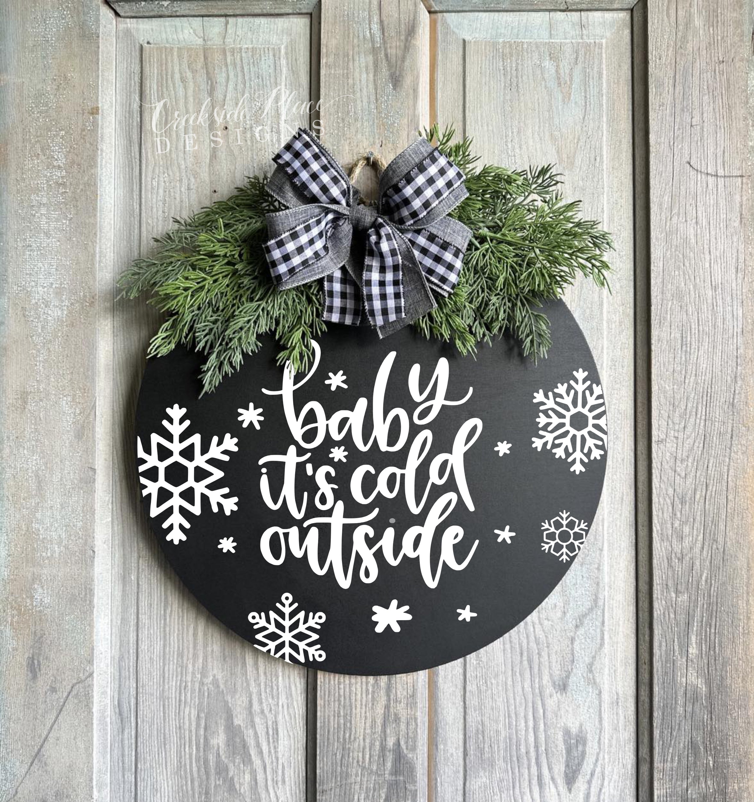 Hello Winter Door Hanger Sign | Creekside Place Designs
